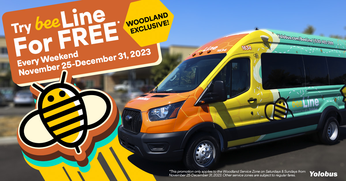 Free Ride Weekends on BeeLine Starts November 25 in Woodland - YoloTD